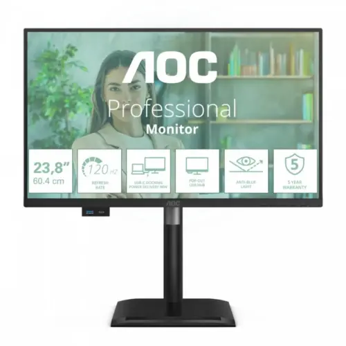 AOC Monitor 24P4CV 23.8-inch IPS 120Hz HDMI DP RJ45 USB-C Pivot ...